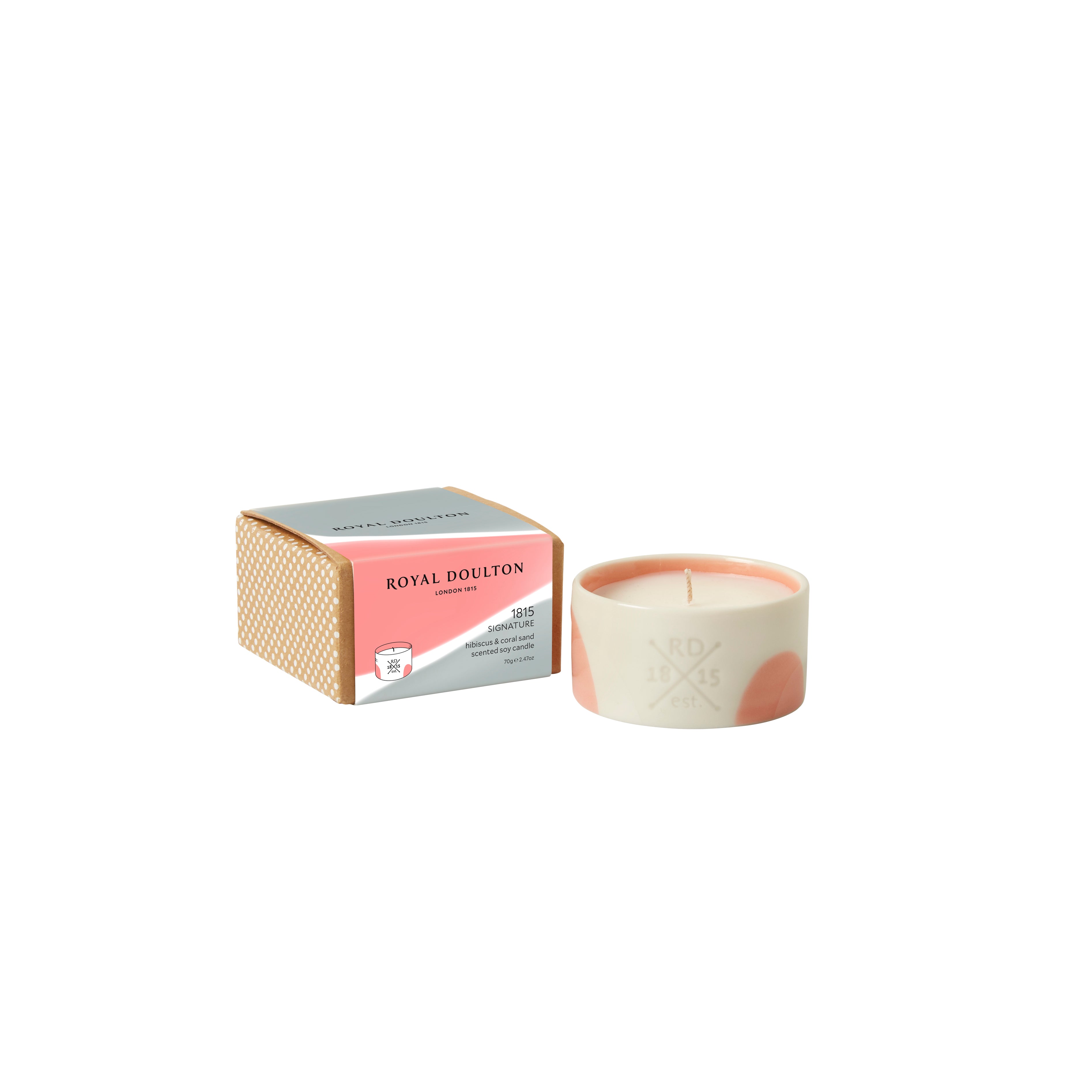 Signature Hibiscus & Coral Sand Mini Candle 70g – Royal Doulton Fragrances