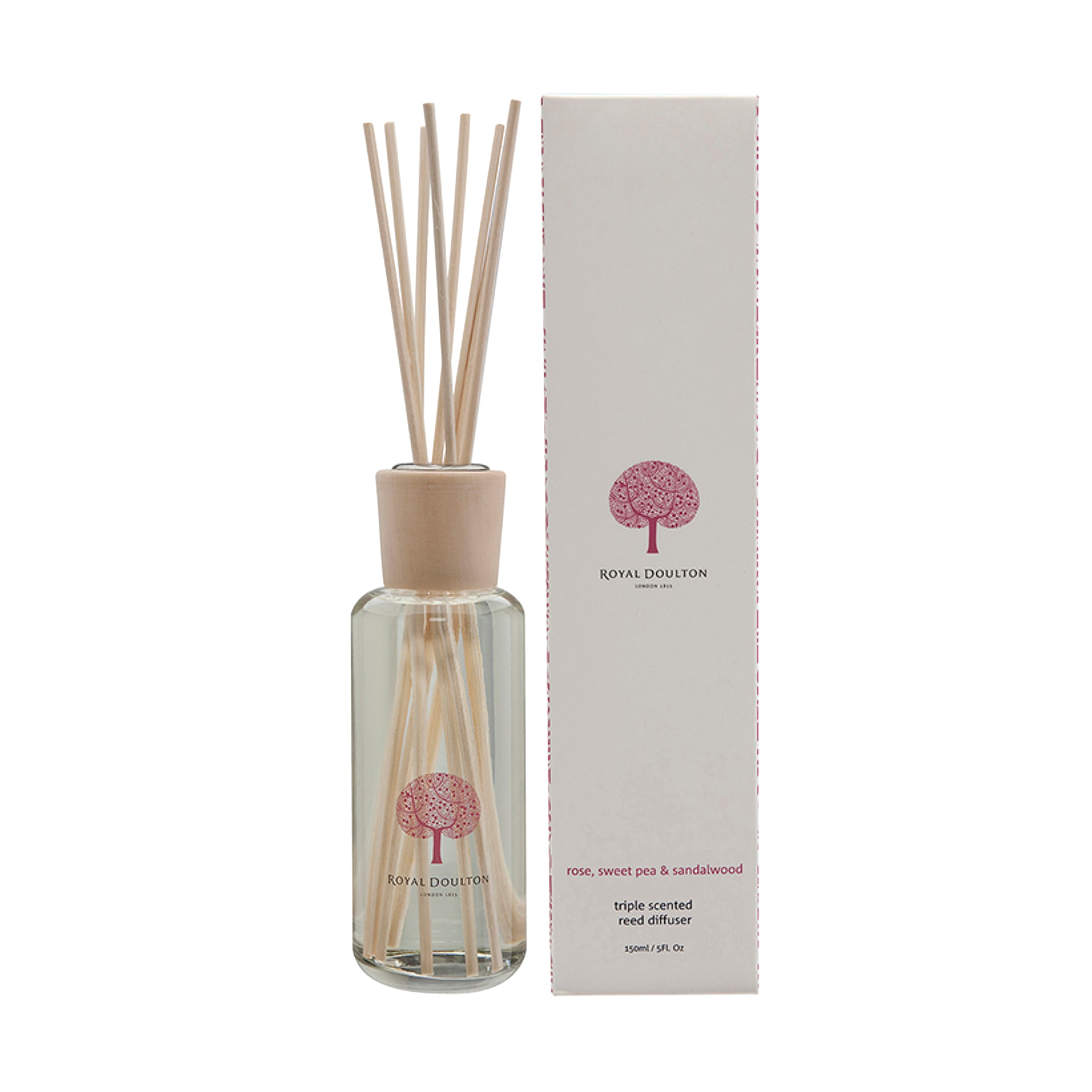 Rose, Sweet Pea & Sandalwood Mini Reed Diffuser – Royal Doulton Fragrances